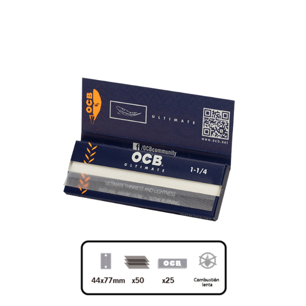 OCB - PAPELILLO ULTIMATE 1¼ x25 LIBRILLOS - Comercial Provap - Tabacos ...